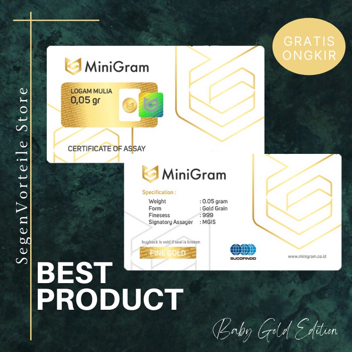 Jual Minigram 0.05 Gram Emas Batangan Murni Bersertifikat 24 karat | Shopee Indonesia