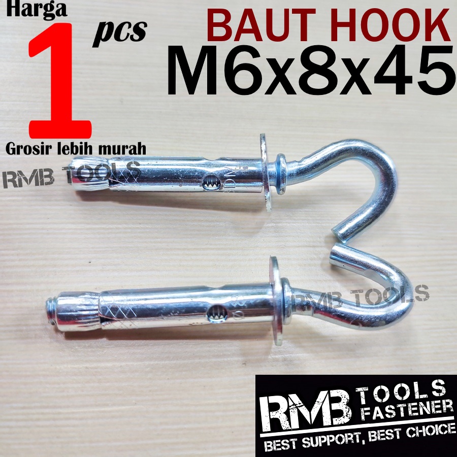 Jual M6x8x45 Baut Hook Dynaset Dynabolt M6 / Hook Bolt Sleeve Anchor M6 ...