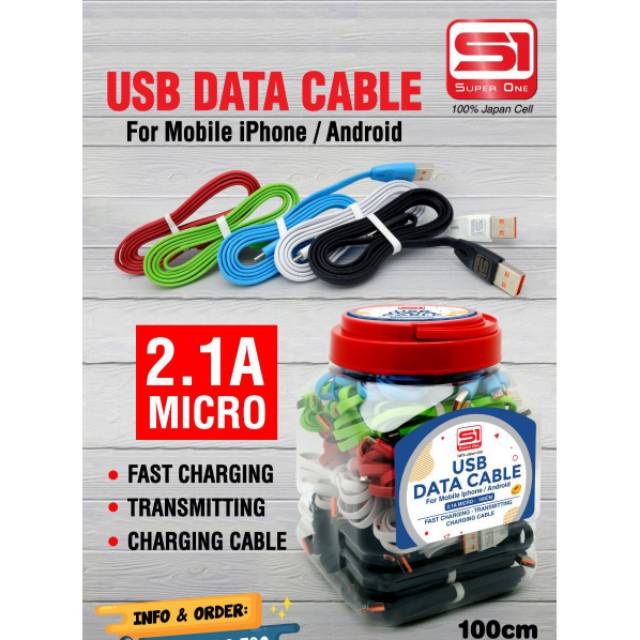 Jual Kabel Data Micro/Type-C/Iphone Fast Charging Super One | Shopee ...