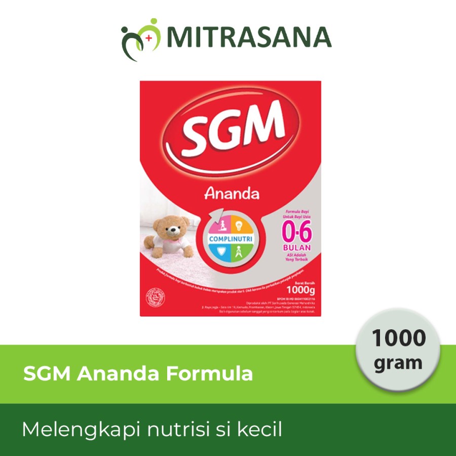 Jual SGM Ananda 2 (6-12 Bulan) Formula Bayi Bubuk 1000 gr | Shopee ...