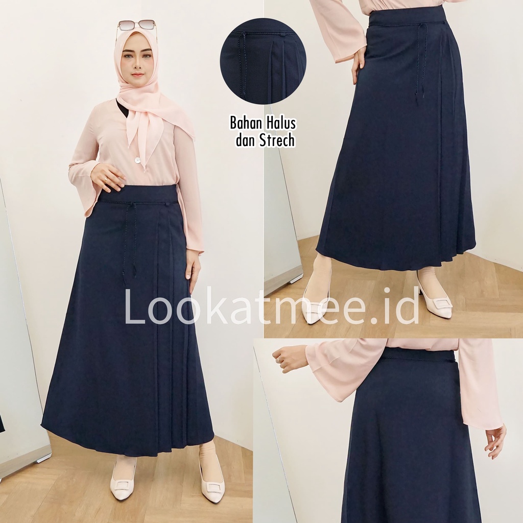 Jual Rok A line panjang model prisket rempel cantik size besar ready ...
