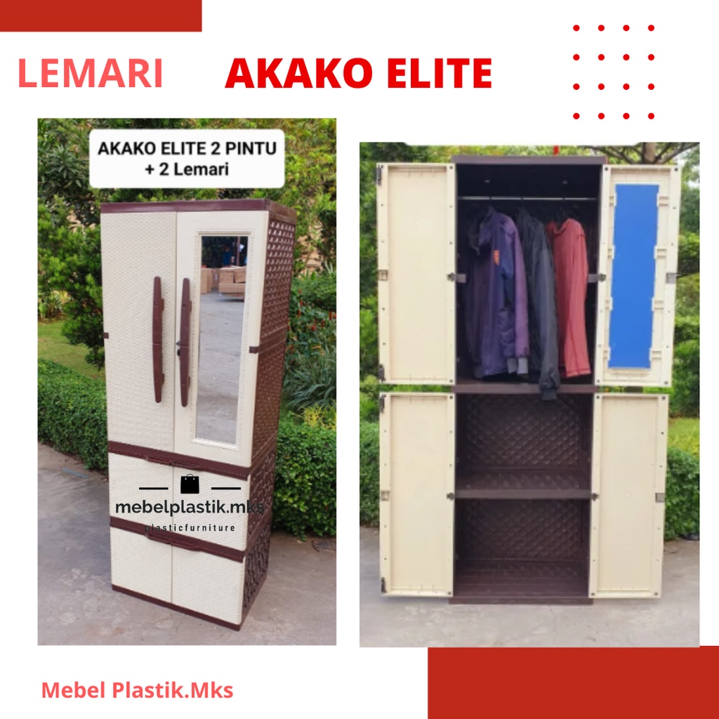 Jual Lemari Plastik 2 Pintu/ Lemari Pakaian/Akako 2 pintu Elite /LP2P ...