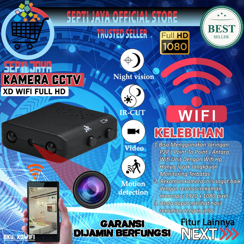 Jual Kamera Mini XD WiFi Ultra Small HD 1080P Spy Cam Camera Pengintai ...