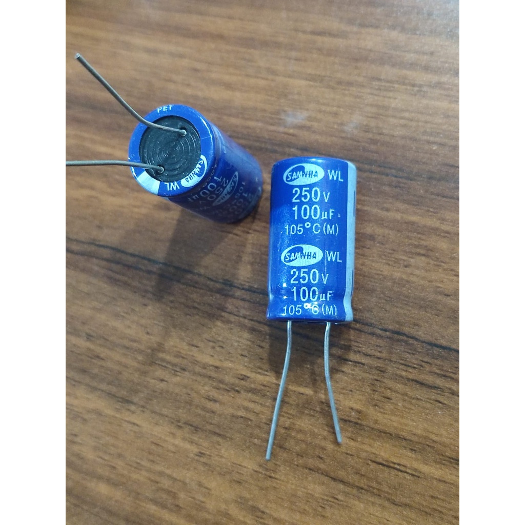 Jual Kapasitor Capacitor ELCO 100uf 250v / 100 uf 250 v / 100uf/250v Elko 100uF 250V | Shopee ...