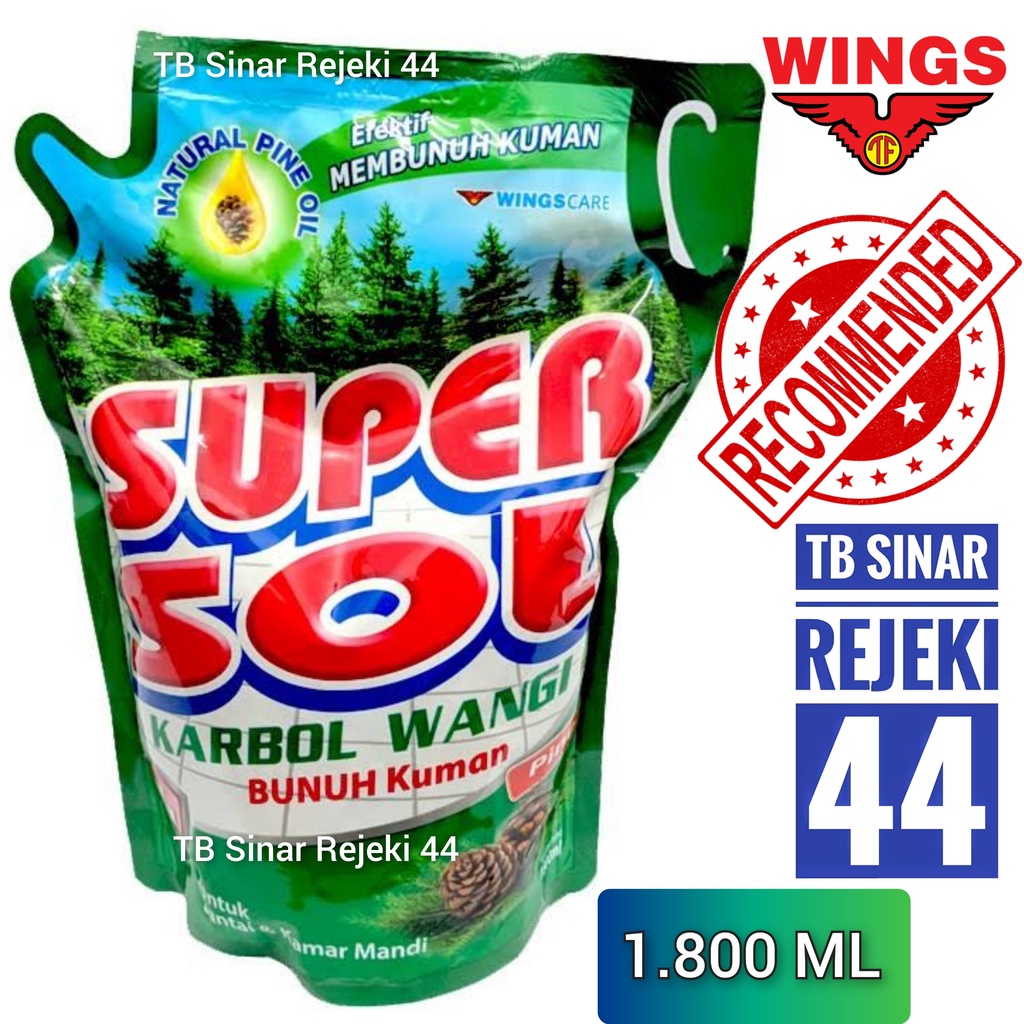 Jual SUPERSOL [REFILL POUCH 1800 ML] [KARBOL WANGI AROMA NATURAL PINE ...