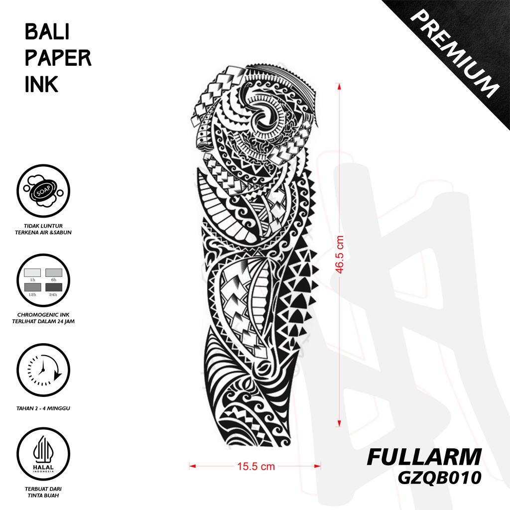 Jual Bali Paper Ink GZQB010 Maori TribalFruit Ink Tatto Temporary ...