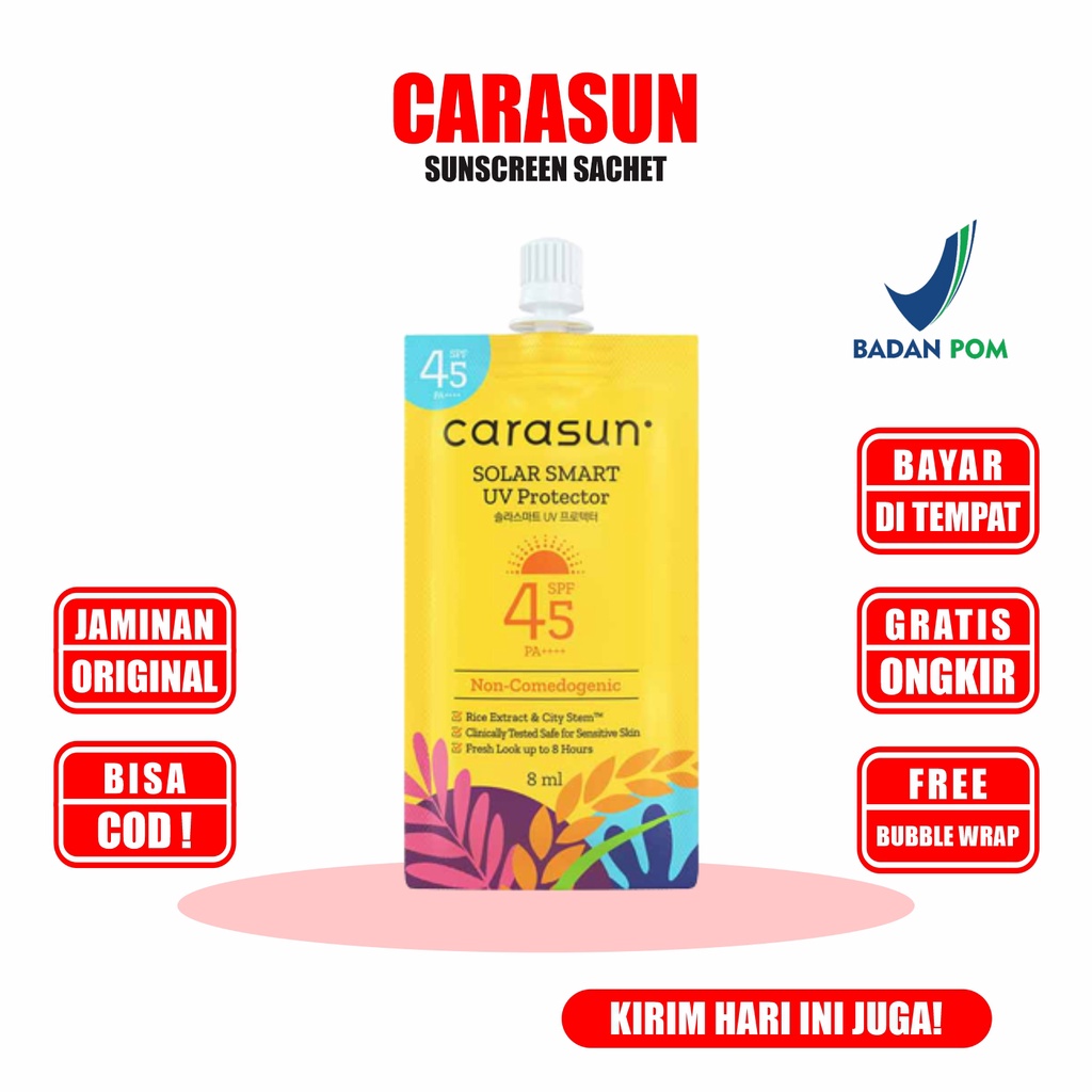 Jual Carasun Sunscreen Solar Smart UV Protector 8ml | Travel Size ...