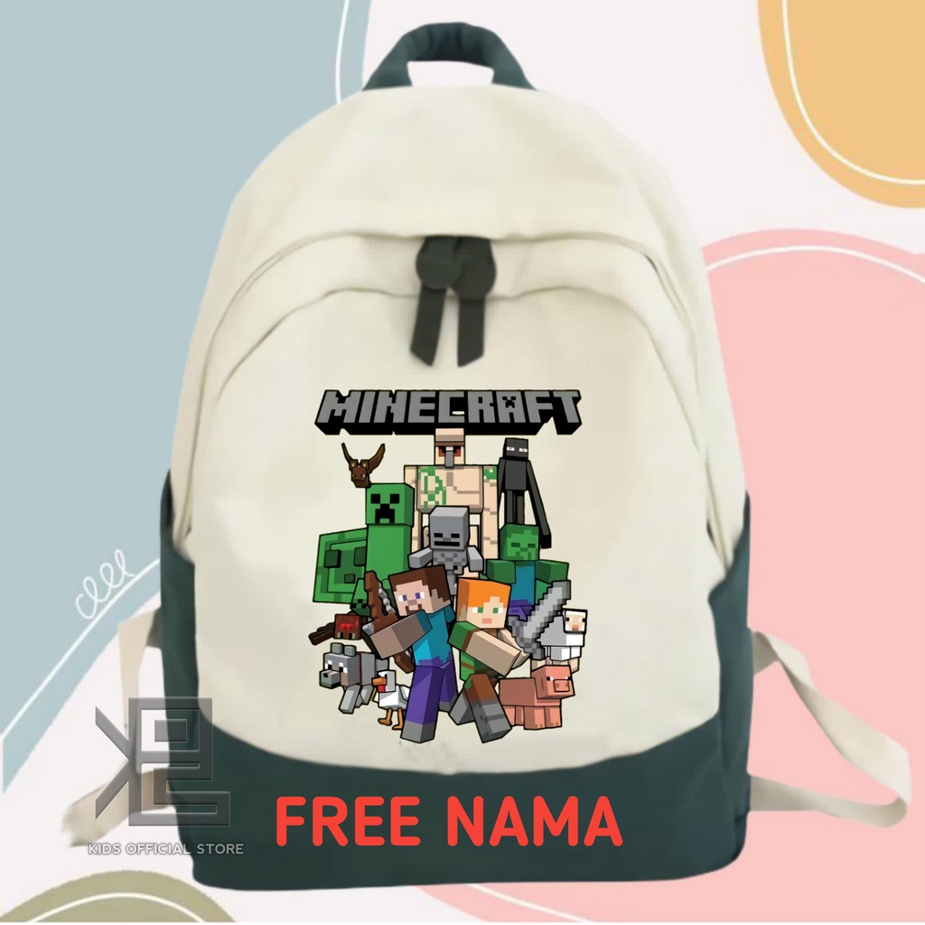 Jual Tas Ransel Anak Minecraft Terbaru Free Nama | Shopee Indonesia