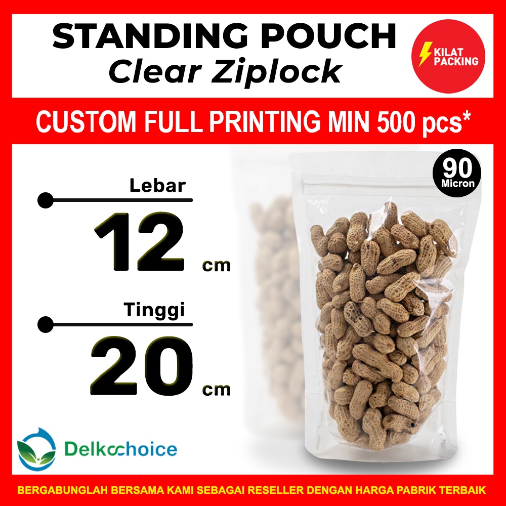 Jual STANDING POUCH CLEAR ZIPLOCK PLASTIK KLIP KANTONG MAKANAN DAN ...
