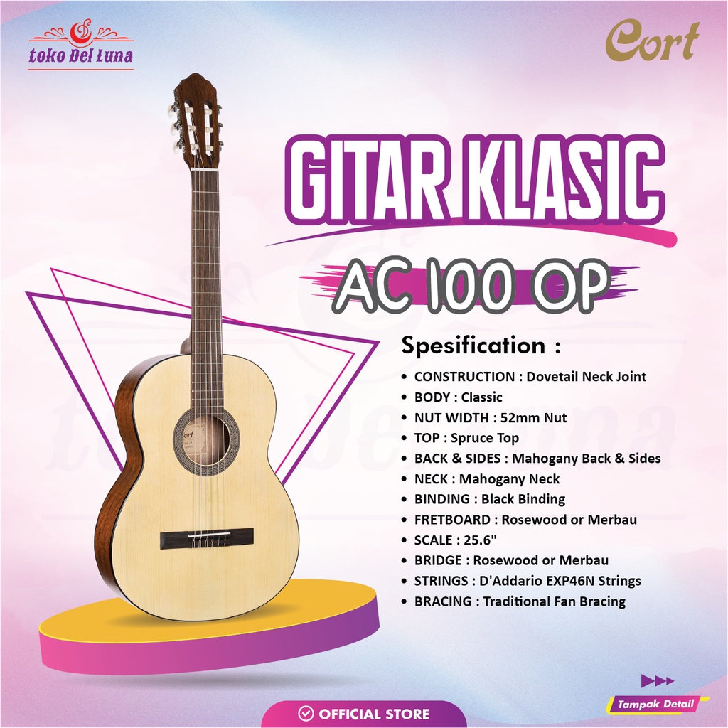 Jual GITAR KLASIK CORT AC-100 OP - CORT AC 100 OP CLASSIC GUITAR ...