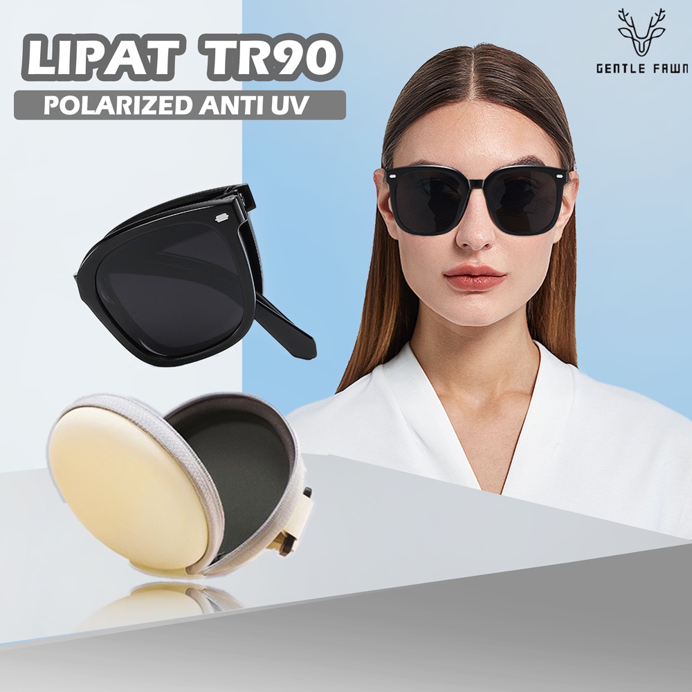 Jual Gentle Fawn Kacamata Sunglasses Hitam Polarized Anti Uv Sinar Matahari Foldable Bahan Tr90 ...