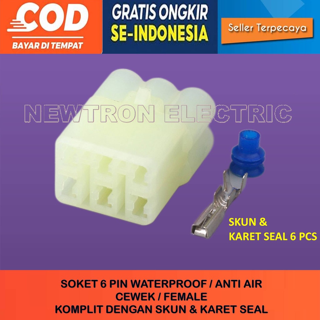 Jual SOKET DLC KAWASAKI 6 PIN FEMALE SOKET DLC RESET SOKET DLC SHORT ...