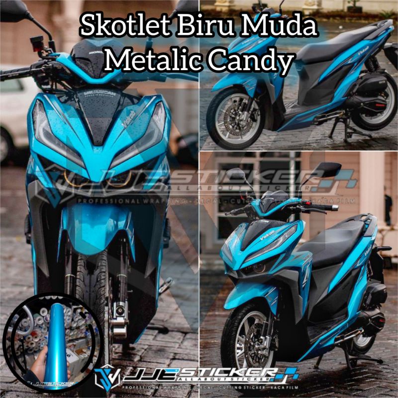 Jual Skotlet Biru Muda Metalic Candy Kualitas Premium Untuk Body Motor ...