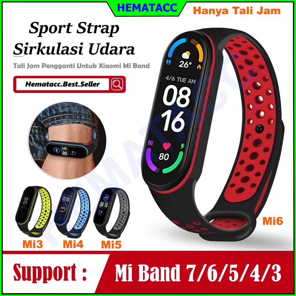 Jual Strap Mi Band 7 6 5 4 3 Sport Anti Gerah Tali Jam Xiaomi Smart Band 3 4 5 6 7 Two Tone ...