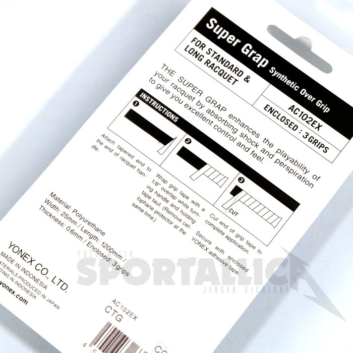 Jual Grip Raket Yonex Ac102 / Ac 102 / Ac102Ex Super Grap 3 Wraps | Shopee Indonesia
