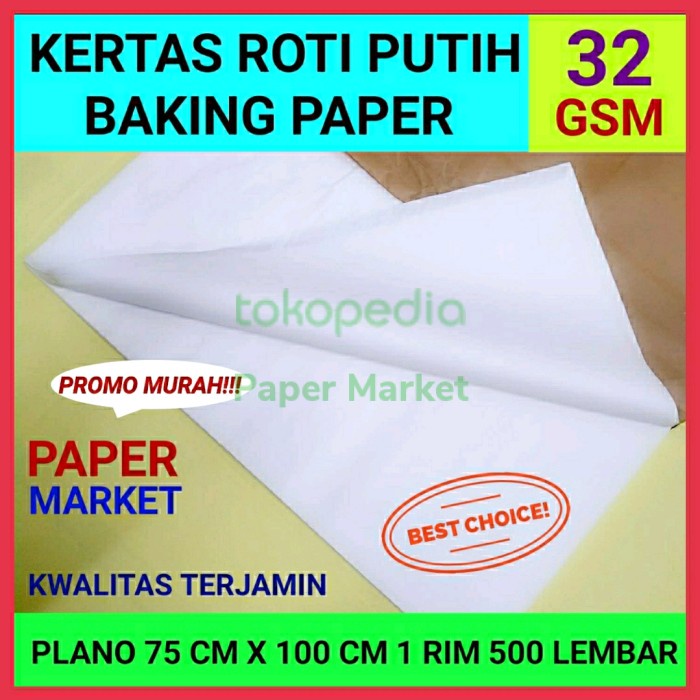 Jual Kertas Kertas Roti Putih Baking Paper 75Cm X 100Cm 1 Rim 500 ...