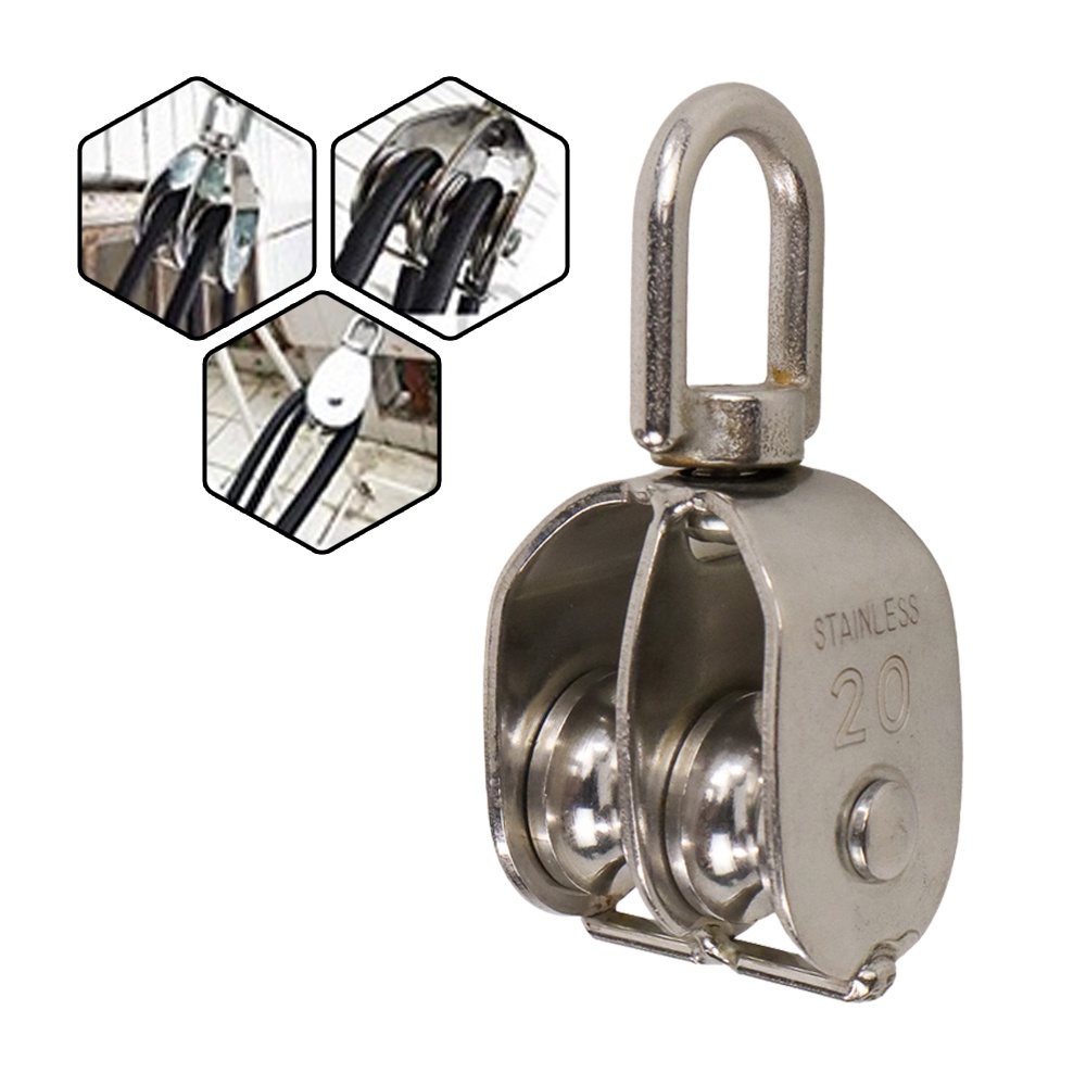 Jual Asol katrol kerekan mini swivel pulley stainless steel double ...