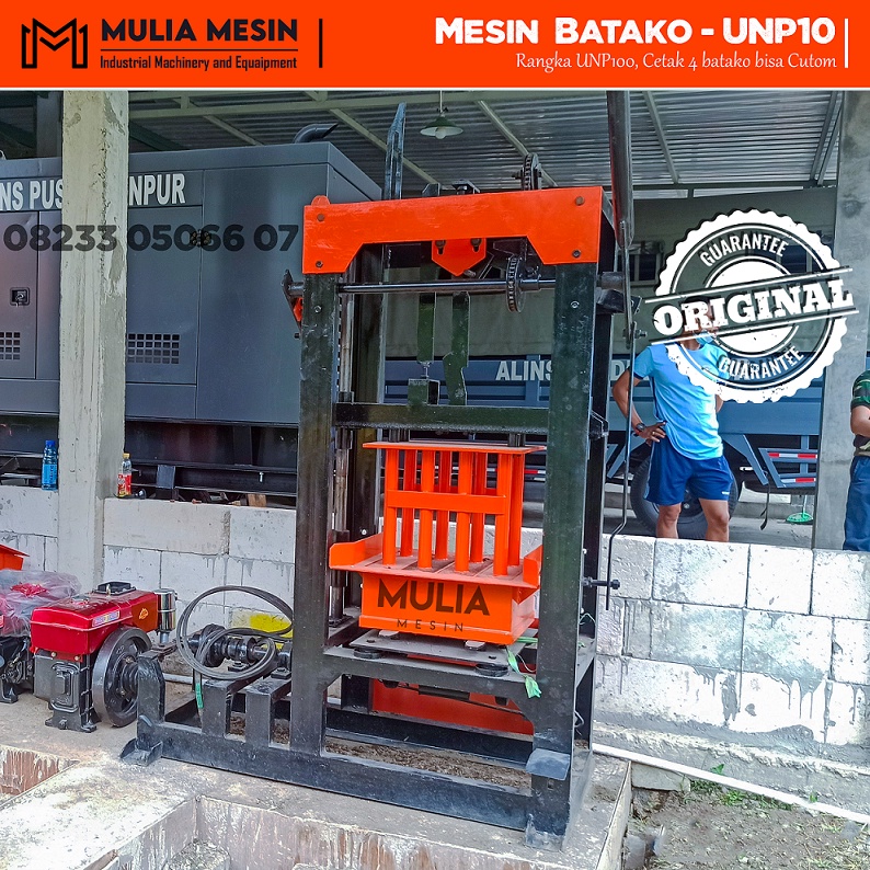 Jual Mesin press batako tipe UNP 10 cetak 4 batako model dan ukuran ...