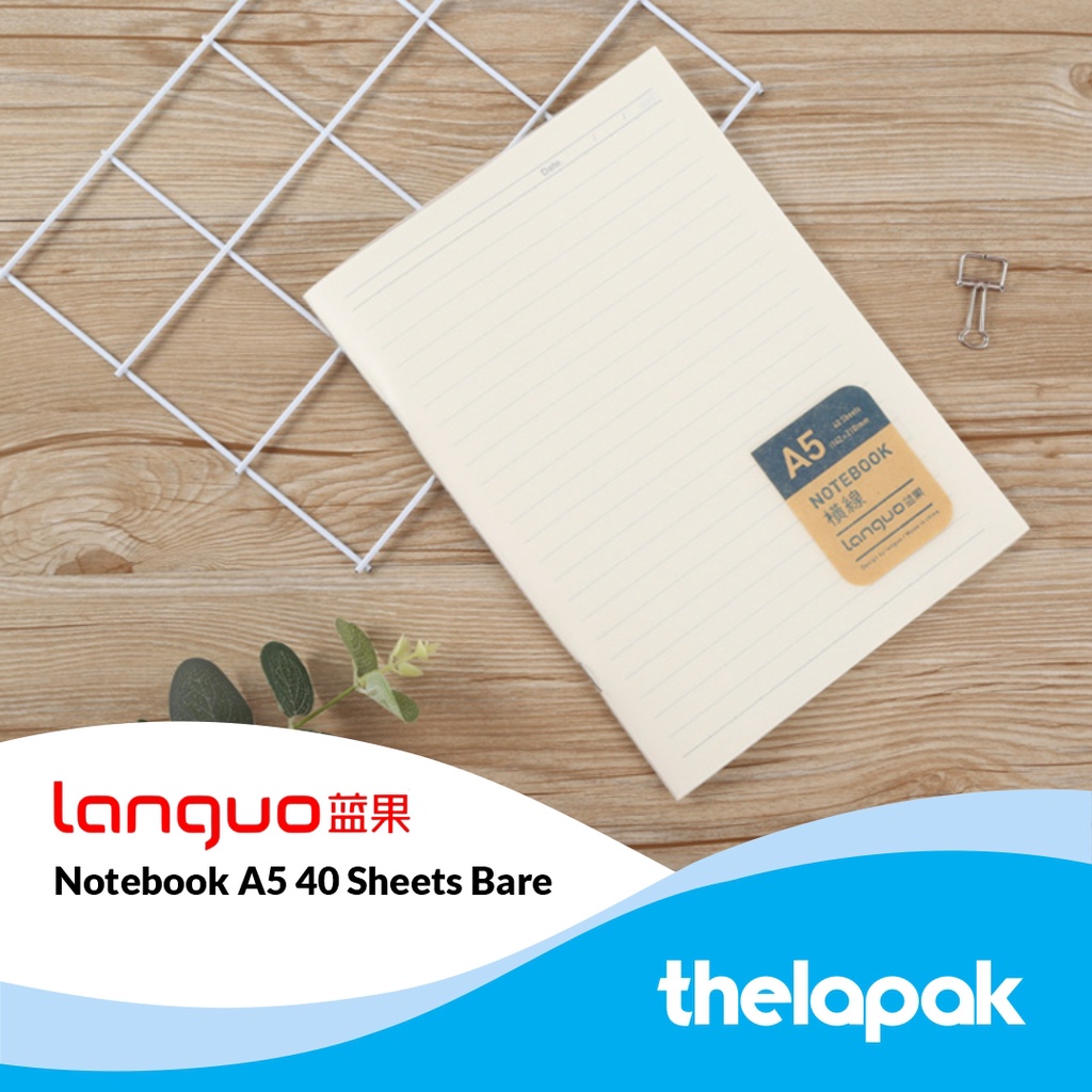 Jual Buku Tulis A5 Languo Halaman Garis Cover Transparan 40 Sheets Bare ...