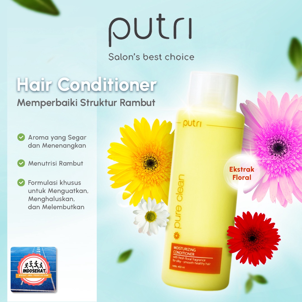 Jual PUTRI Pure Clean Hair Conditioner Floral 450 ML - Memperbaiki ...