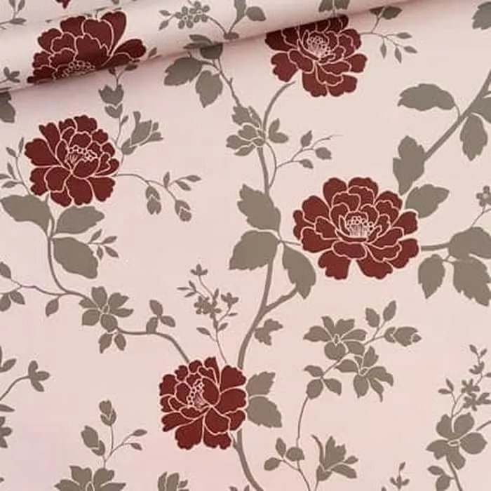 Jual Wallpaper Sticker Motif Batik Bunga Maroon Ukuran 9m x 45cm Mudah ...