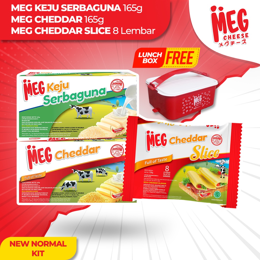 Jual MEG Starter Pack - Keju 160g, Cheddar 160g, & Slice 8 | Shopee ...
