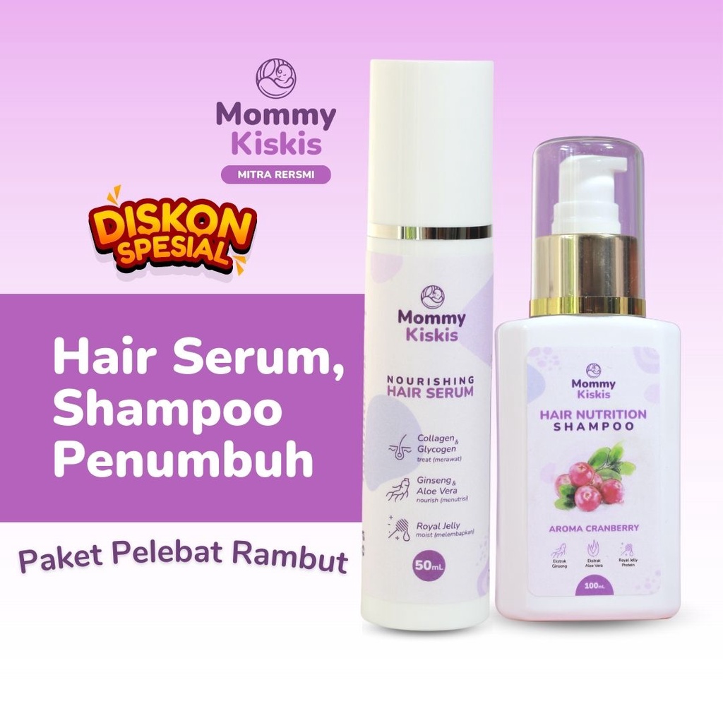 Jual Mommy Kiskis Hair Serum + Shampoo| Penumbuh Rambut dan Vitamin ...