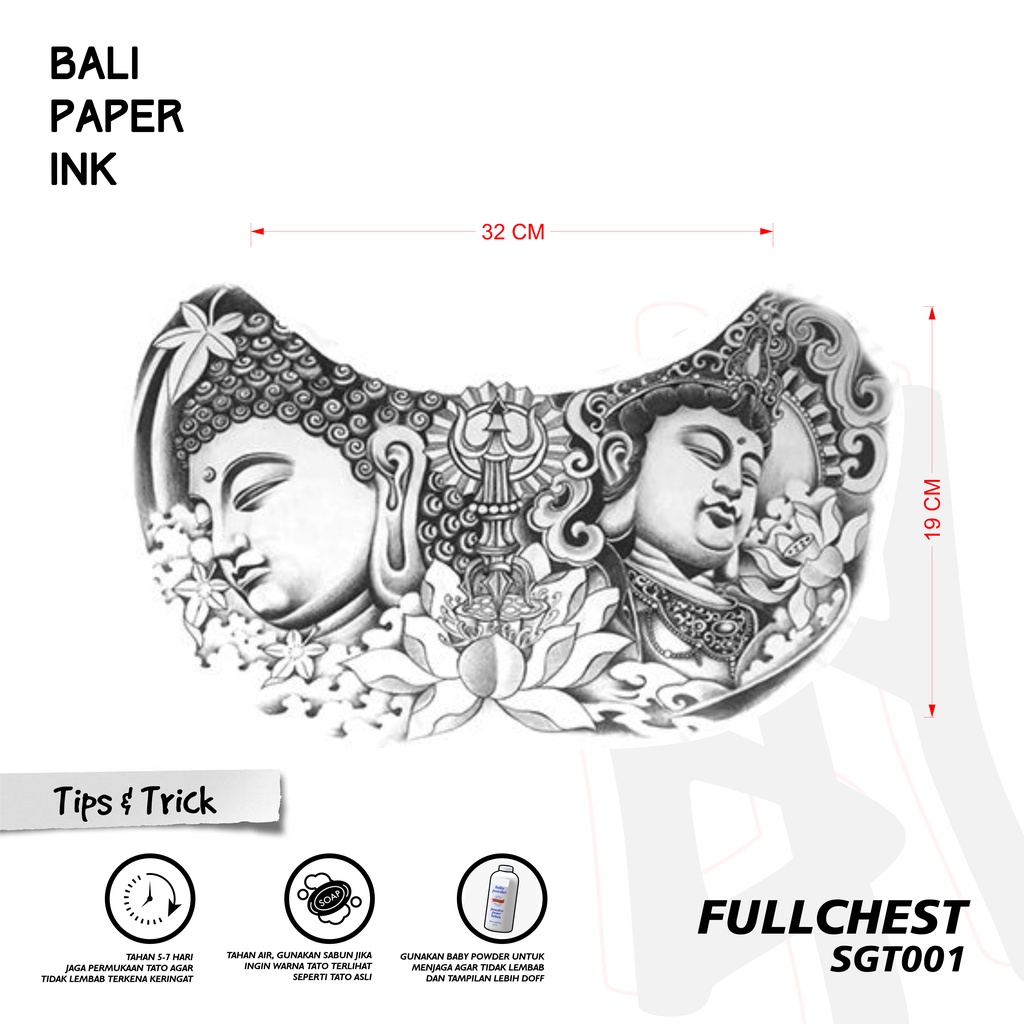 Jual Bali Paper Ink SGT001 Buddha Tatto Temporary Basic Tato Temporer ...