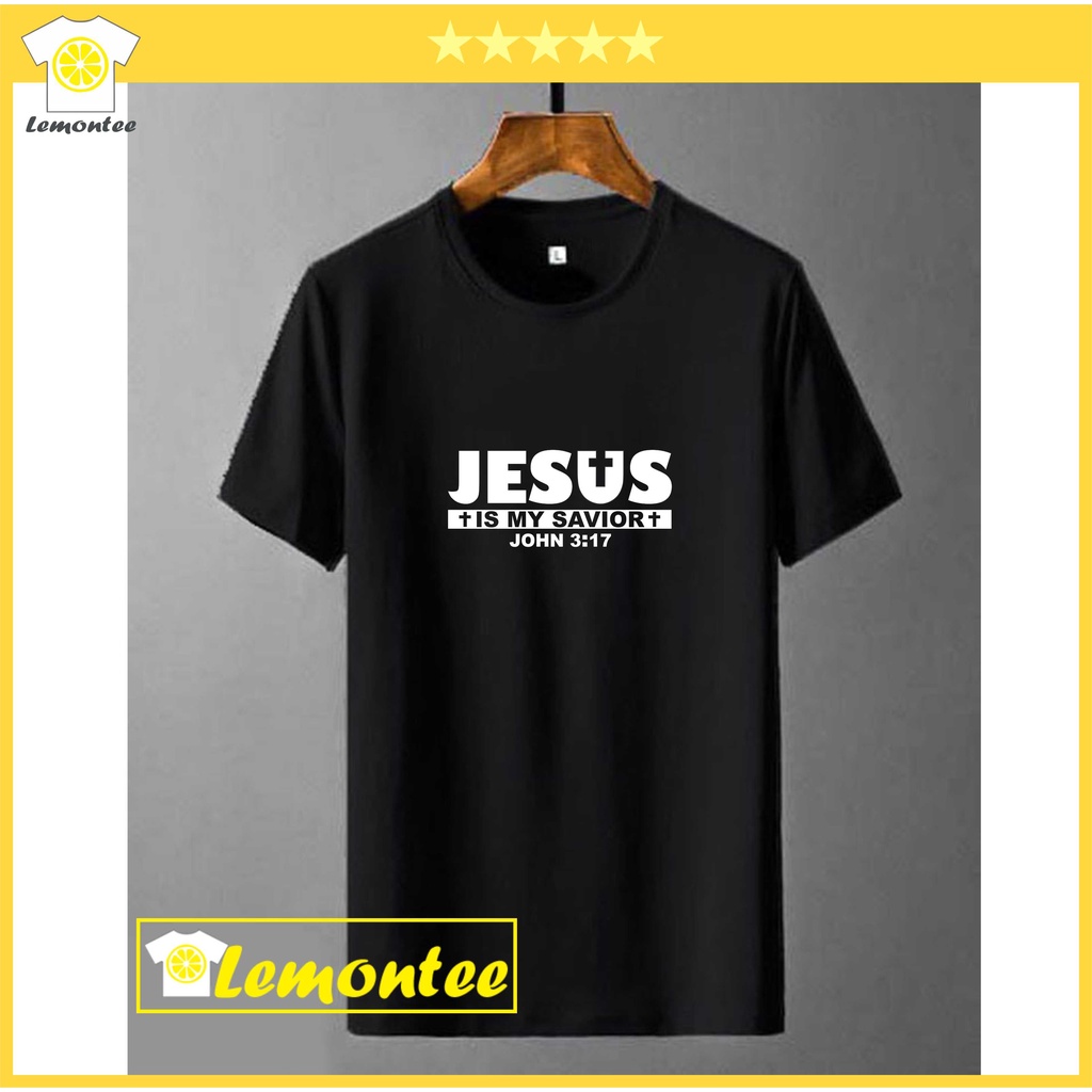 Jual Kaos Rohani Kristen Katolik JESUS IS MY SAVIOR Kaos Distro Pria ...