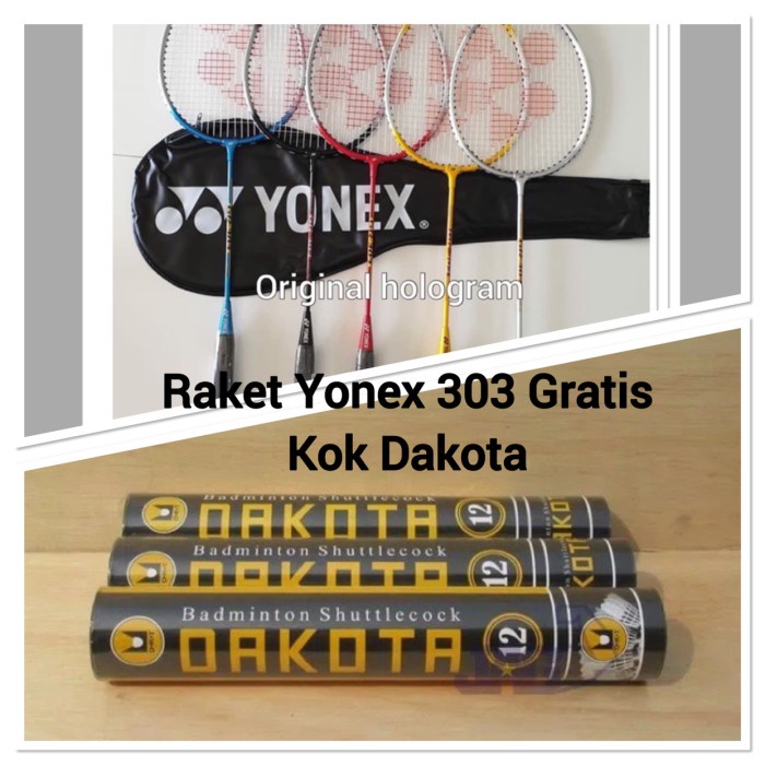 Jual Raket Badminton Yonex Gr303 Original Bonus +Kok Shuttlecock Dakota ...