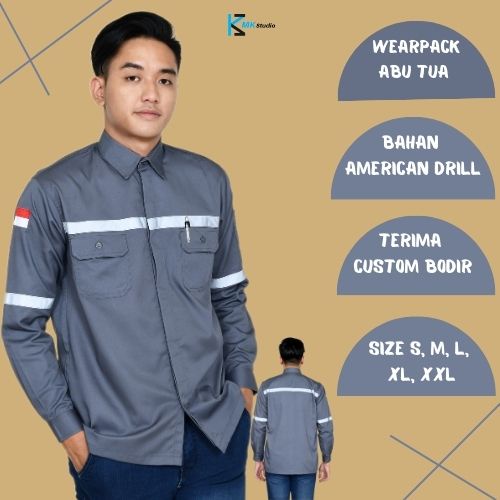 Jual Seragam Kerja Lapangan/Kemeja Safety Lengan Panjang/Baju Proyek ...
