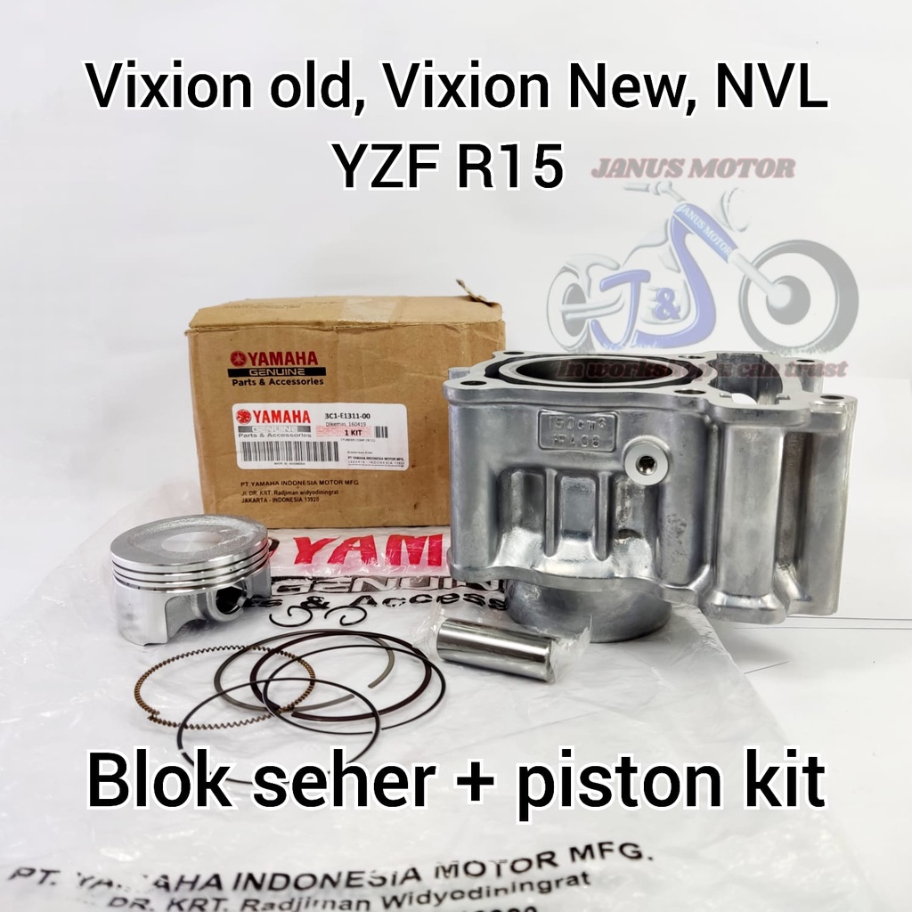 Jual BLOK SEHER + PISTON K IT YAMAHA VIXION OLD NEW YZF R15 NVL KUALITAS ORI ASLI YAMAHA PRESISI ...