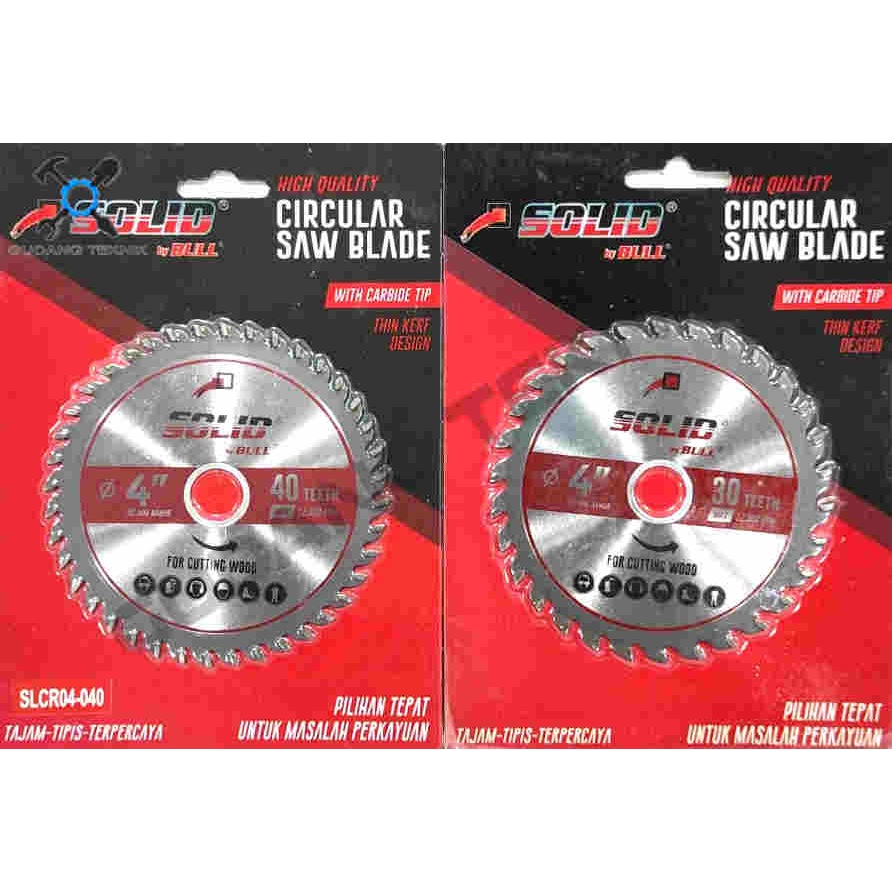 Jual (SILVER) SOLID Mata Pisau Kayu Circular Saw 4" 30T 40T 20mm TIPIS ...