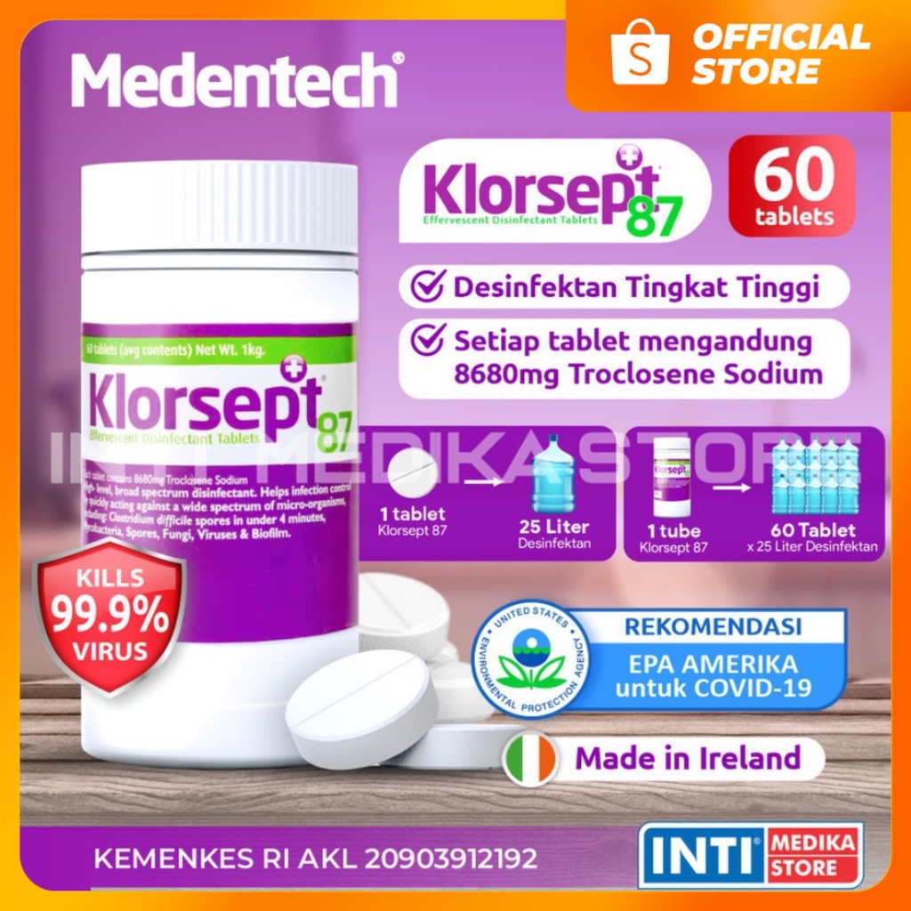 Jual MEDENTECH - Klorsept 87 | Desinfektan Ruangan | Antiseptik Tablet ...