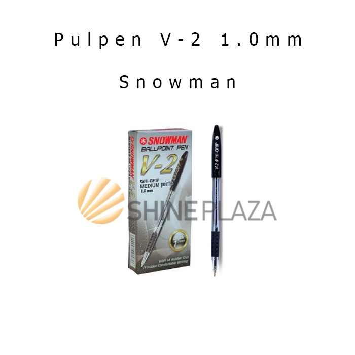 Jual Pulpen Snowman V-2 Hitam 1.0mm - Pulpen Snowman V2 Hitam Medium ...