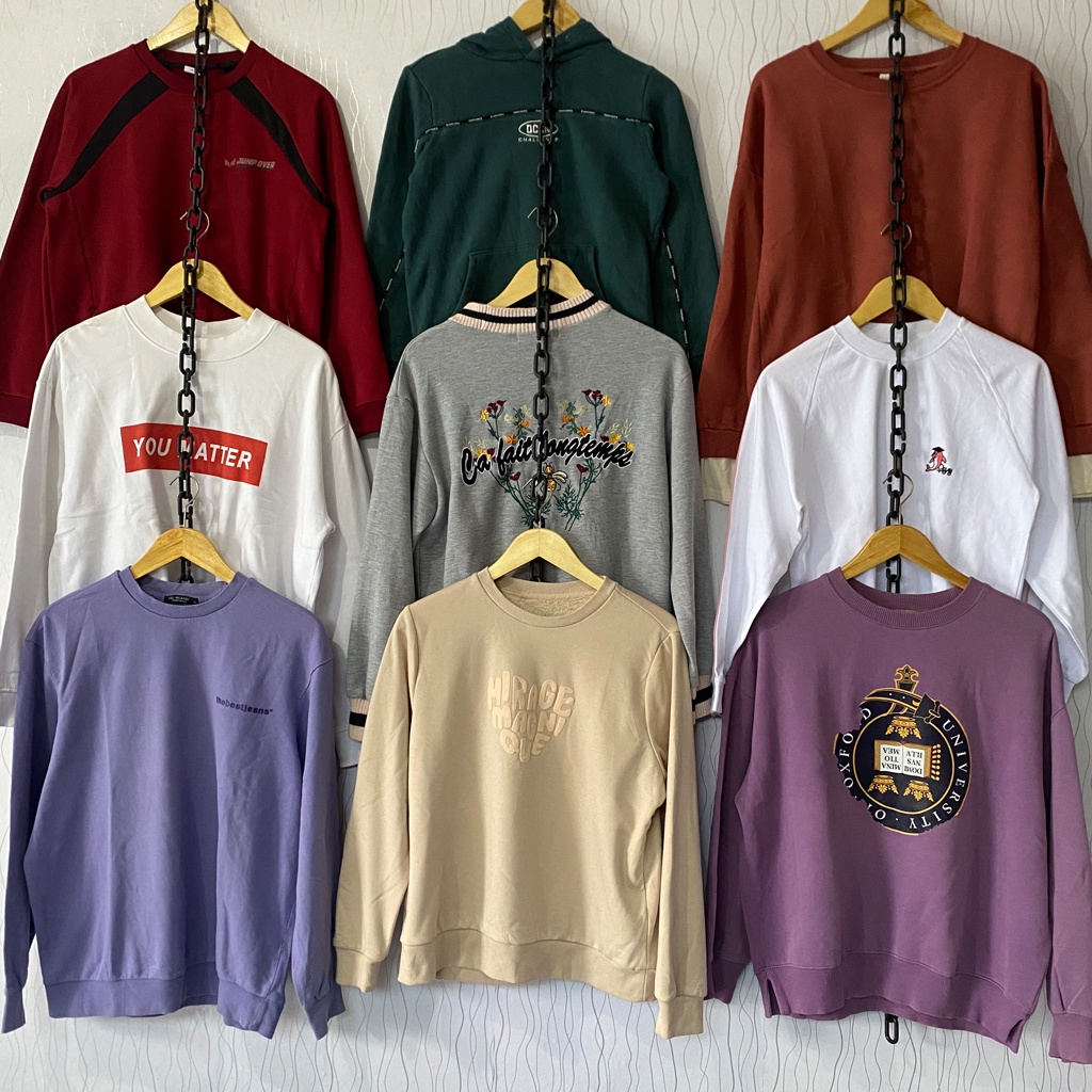 Jual OBRAL UNDER 40K CREWNECK HOODIE SWEATER BRAND CEWEK COWOK OVERSIZE ...
