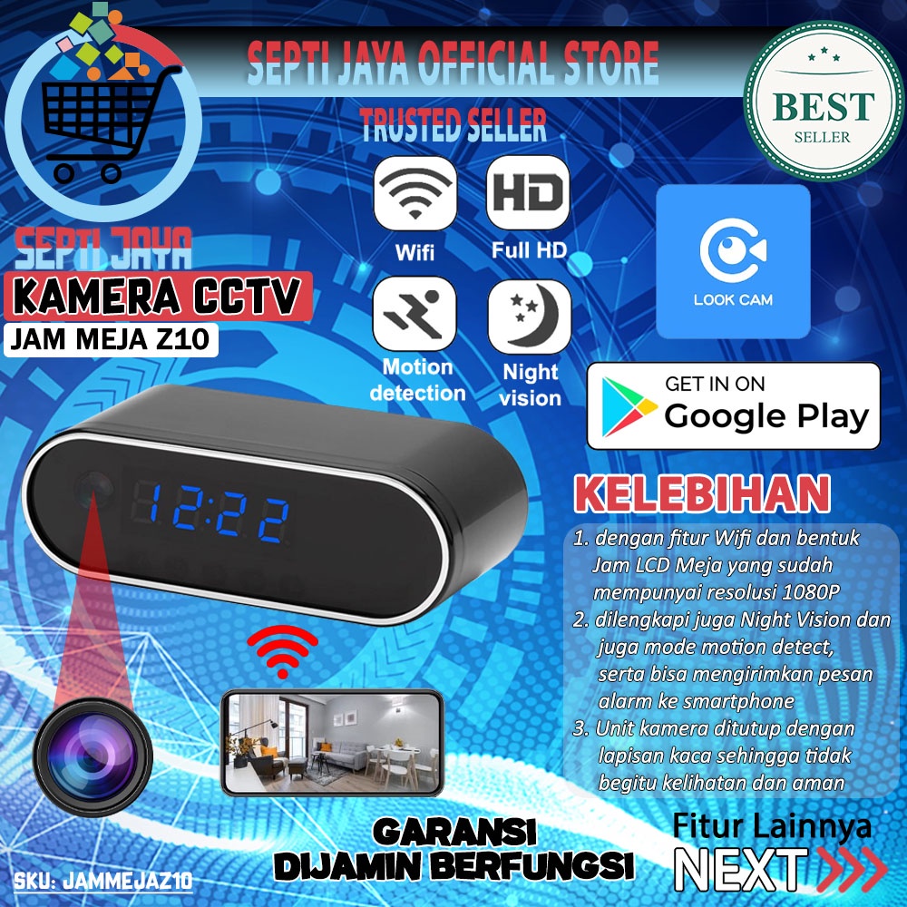 Jual Z10 Kamera Spy WIFI Jam Meja Camera Mini Pengintai Tersembunyi ...