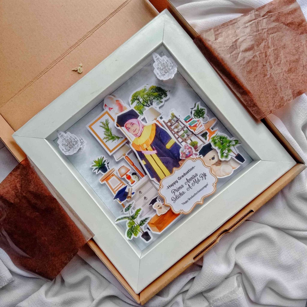 Jual Hadiah Custom Wisuda - Ulang Tahun - POP UP FRAME TEMA GREEN 25X25 ...