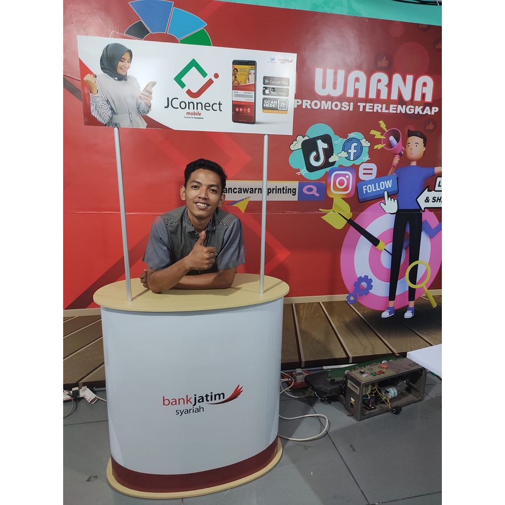 Jual Meja Polycounter Large Oval Bank Jatim Syariah / Polycounter ...