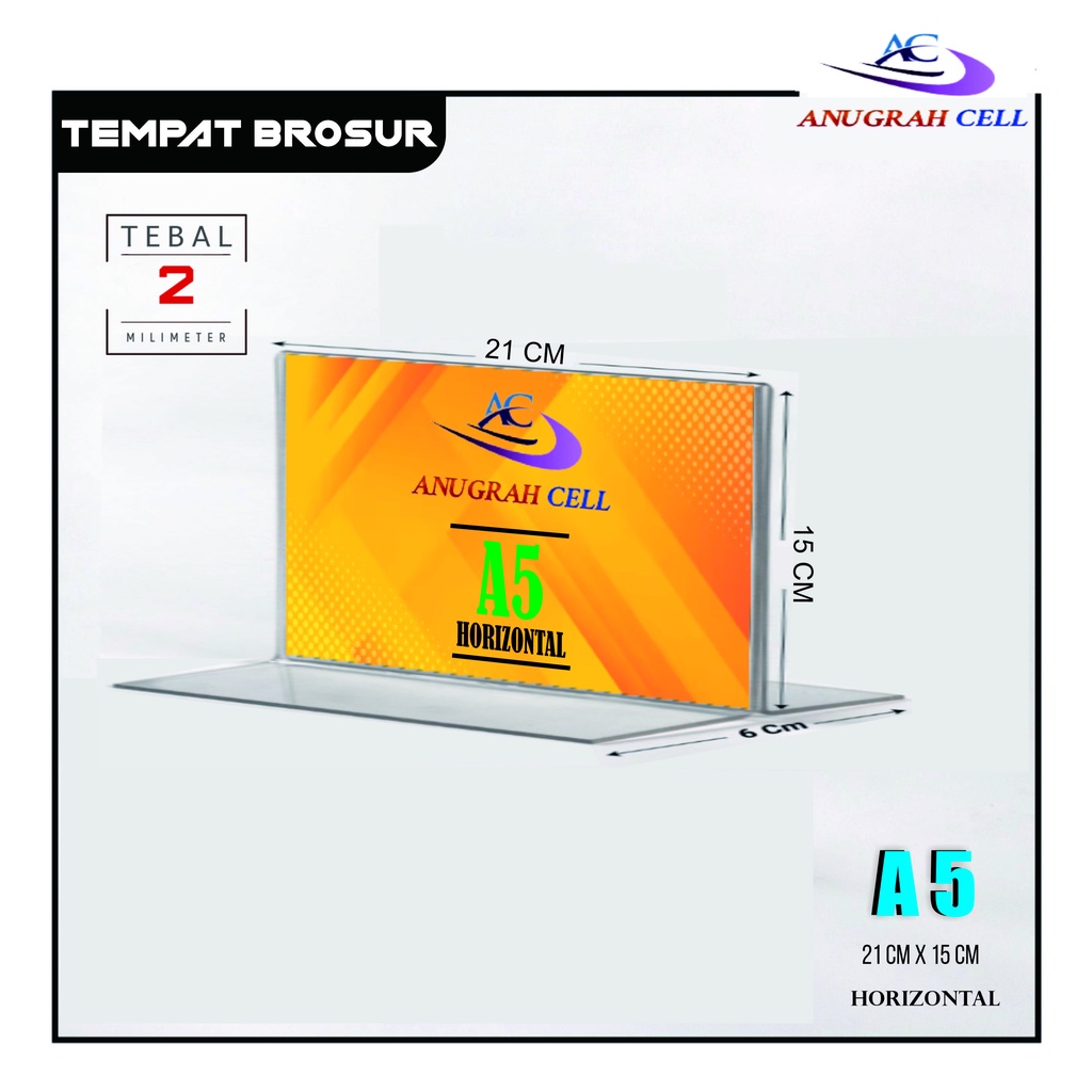 Jual STAND AKRILIK A5 T HORIZONTAL - DISPLAY 2 UNTUK TEMPAT BROSUR ...