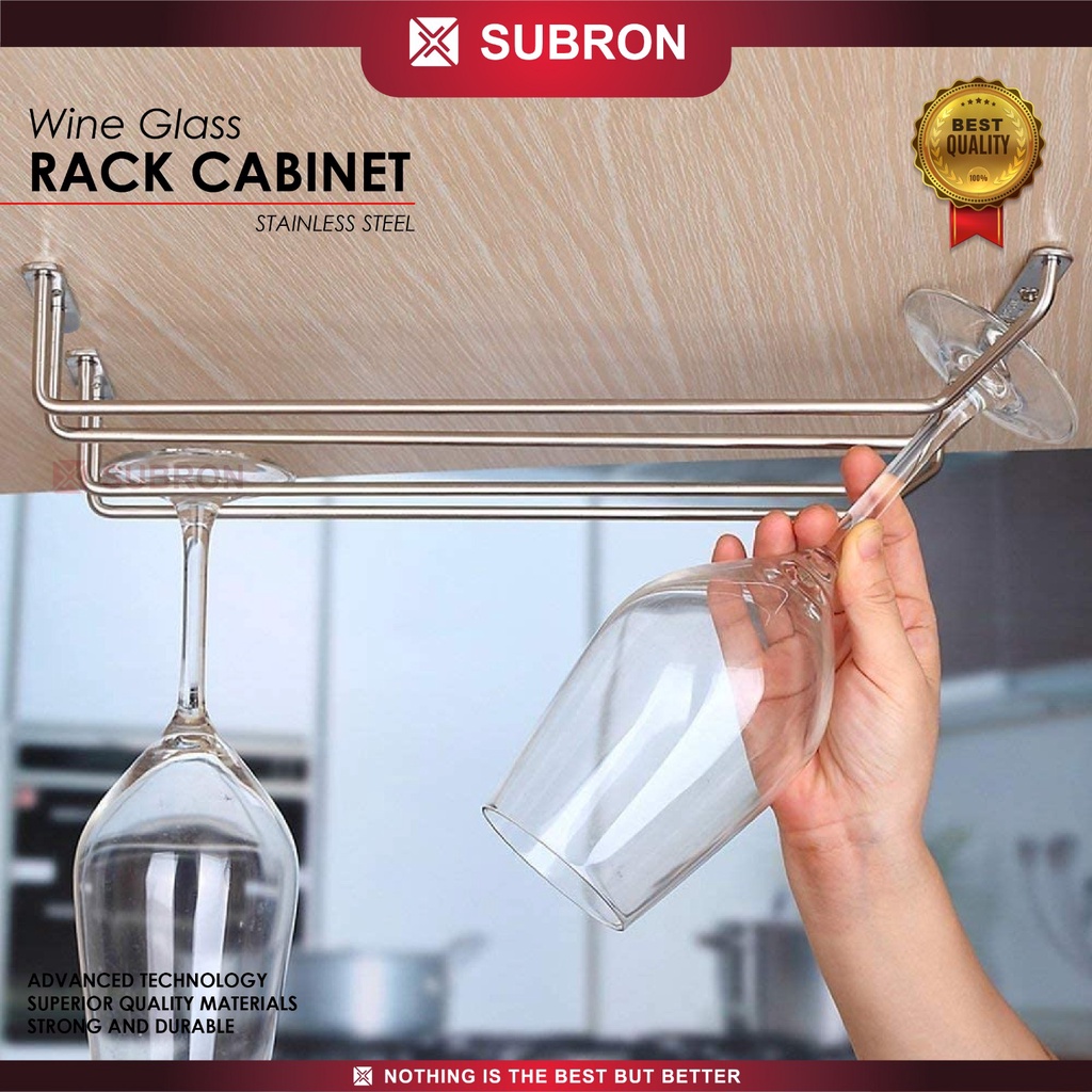 Jual SUBRON Rak Holder Gelas Wine 1 Baris Jalur Gantung Praktis ...