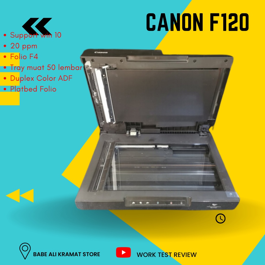 Jual Scanner Folio F4 Canon DR-F120 Dengan ADF Dan Flatbed Support win ...