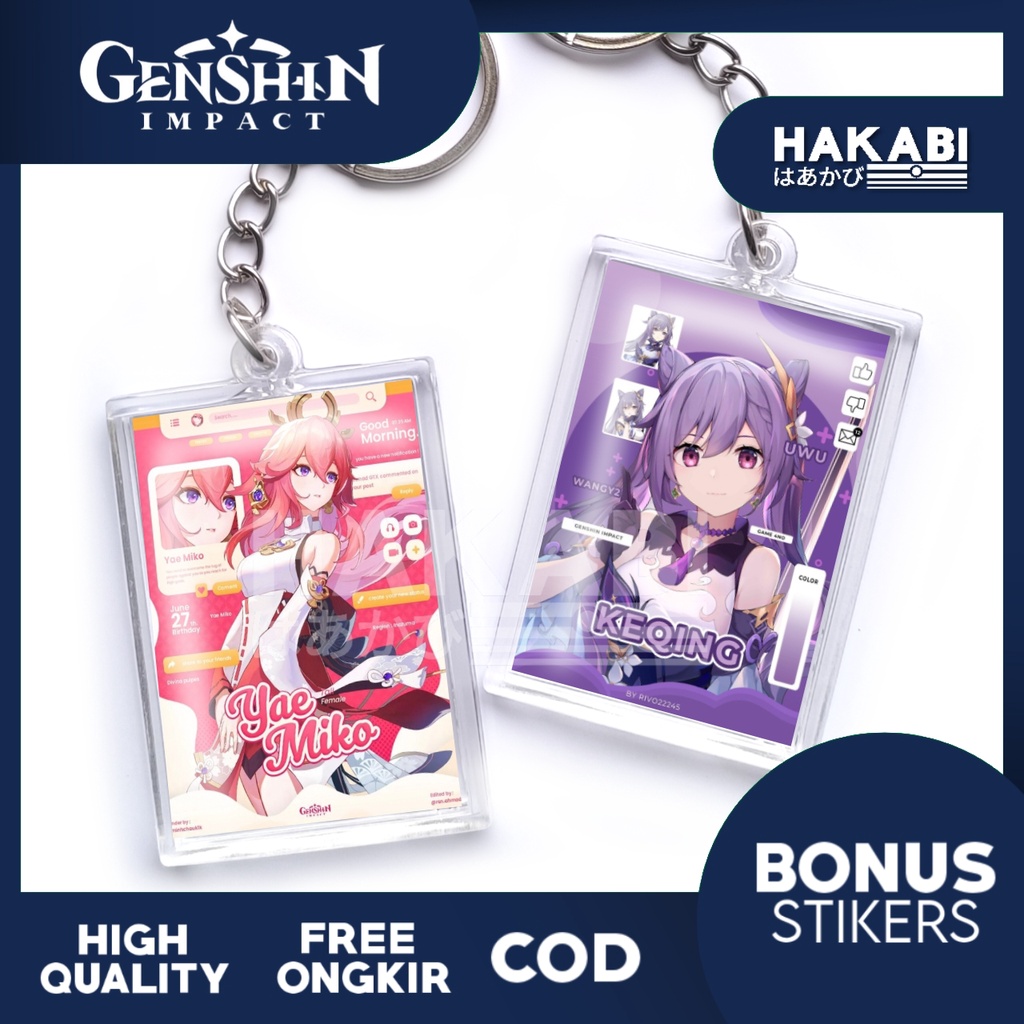 Jual Gantungan kuncin Genshin impact Ganci Akrilik - Keceing - Yae miko ...