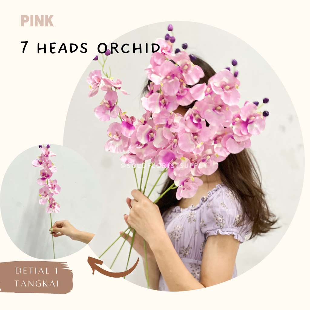 Jual 7 HEADS ORCHID X7 ARTIFICIAL FLOWER SILK ORCHID FLOWER Bunga ...