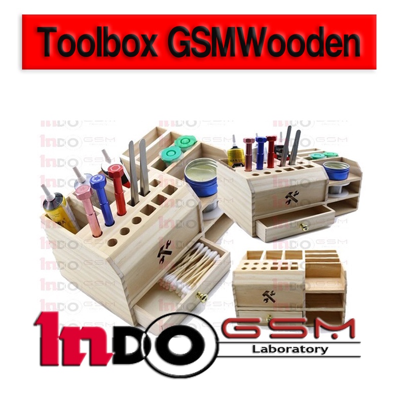 Jual Rak Obeng Kayu Gsm Toolbox GSM Wooden Case Storage Tool Box Rak ...