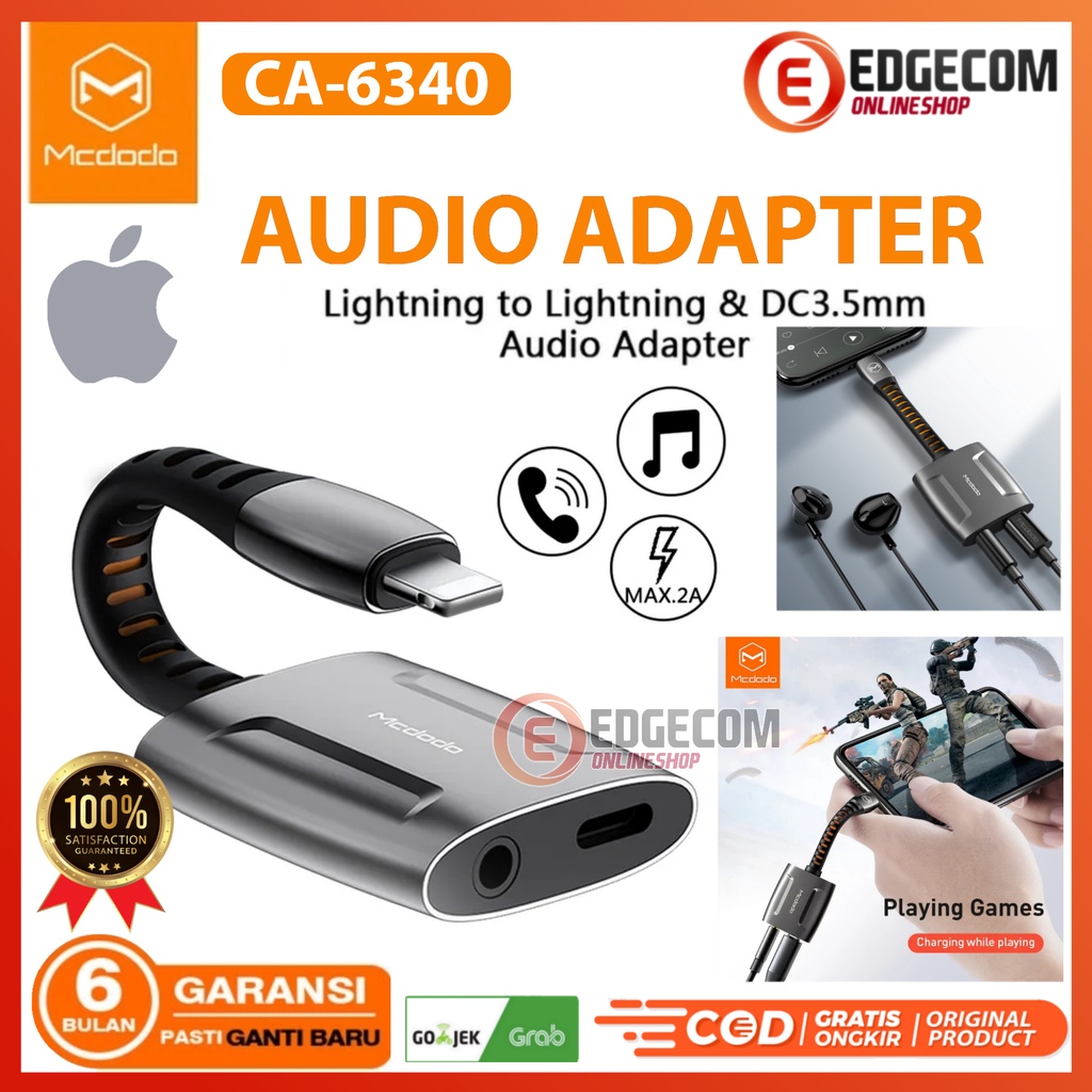 Jual MCDODO CA-6340 Lightning to Jack Audio 3,5mm + Lightning Charging ...