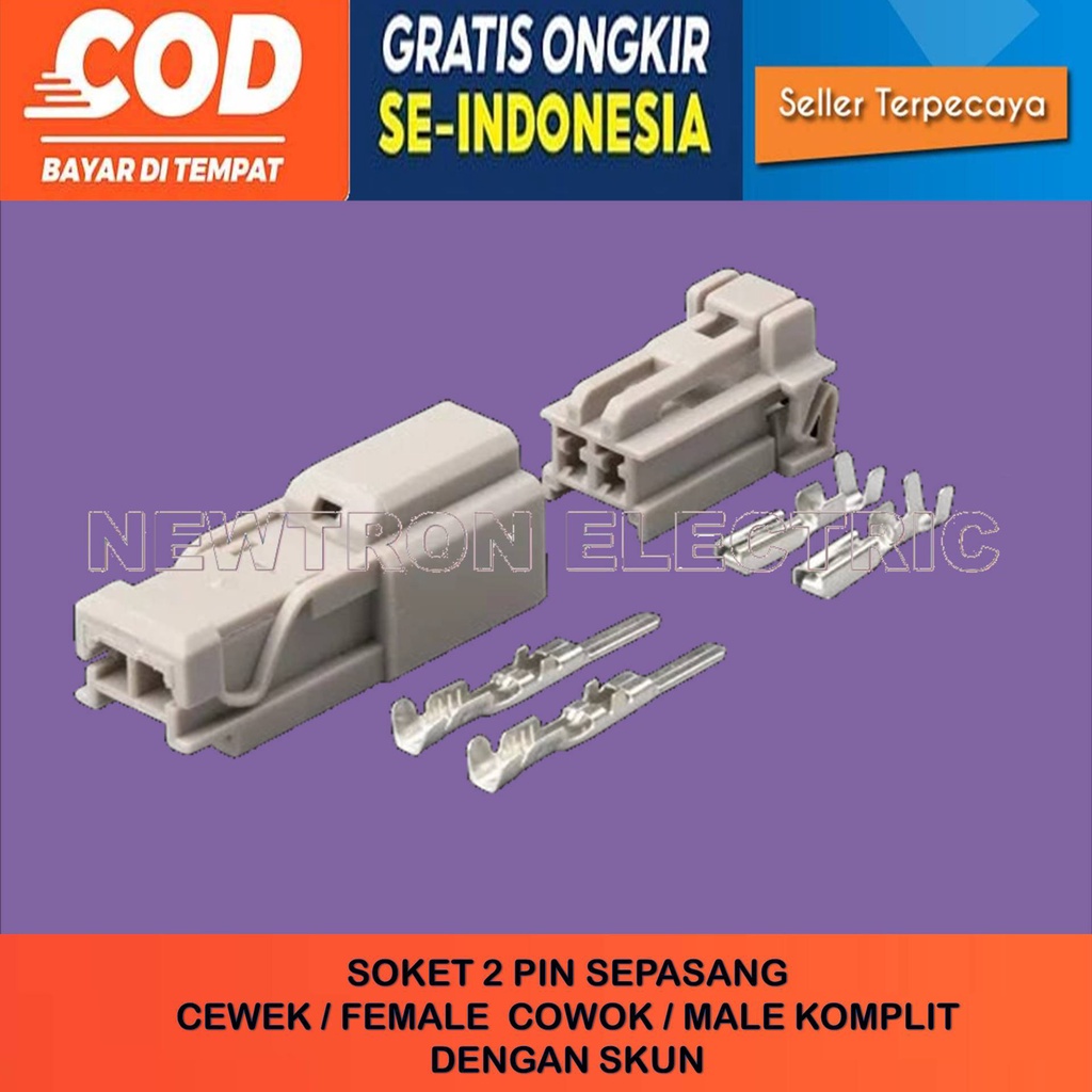 Jual SOKET SOCKET KONEKTOR CONNECTOR KABEL 2 PIN BAGASI MOBIL MALE ...