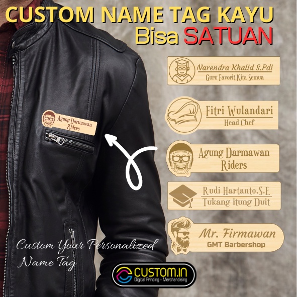 Jual Name Tag Kayu Kekinian Unik / Personalized Name Tag | Shopee Indonesia