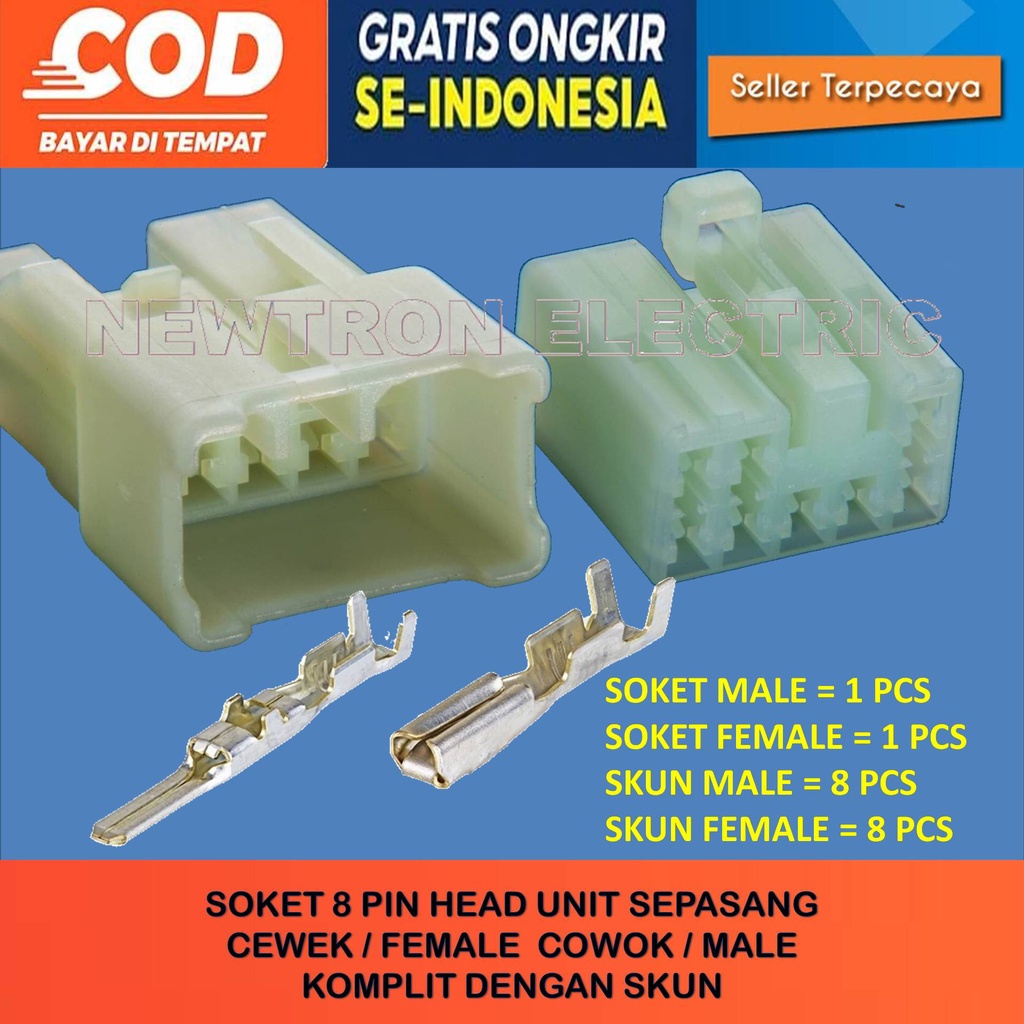 Jual SOKET 8 PIN SOKET HU 8 PIN SOKET MOBIL 8 PIN SOKET TAPE MOBIL 8 ...