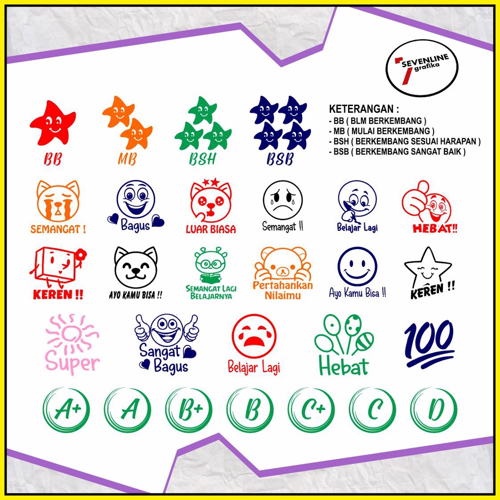 Jual Stempel Nilai Stempel Reward PAUD / TK / SD / Home Schooling ...